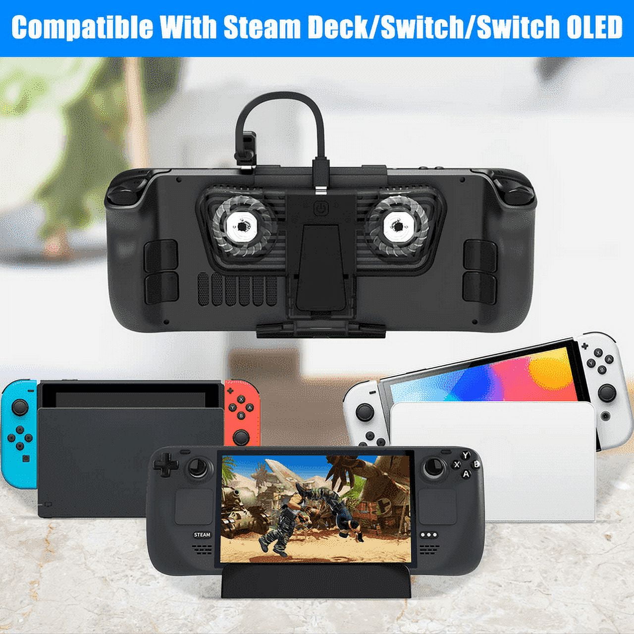 Cooling Fan for Steam Deck/Switch/OLED, Stand with Radiator Fan ...