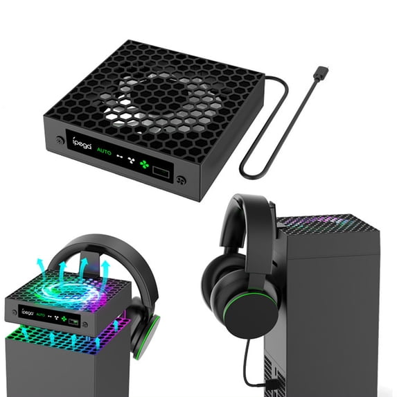 Cooling Fan for Xbox Series X with RGB LED Light Strip, with Headset ...