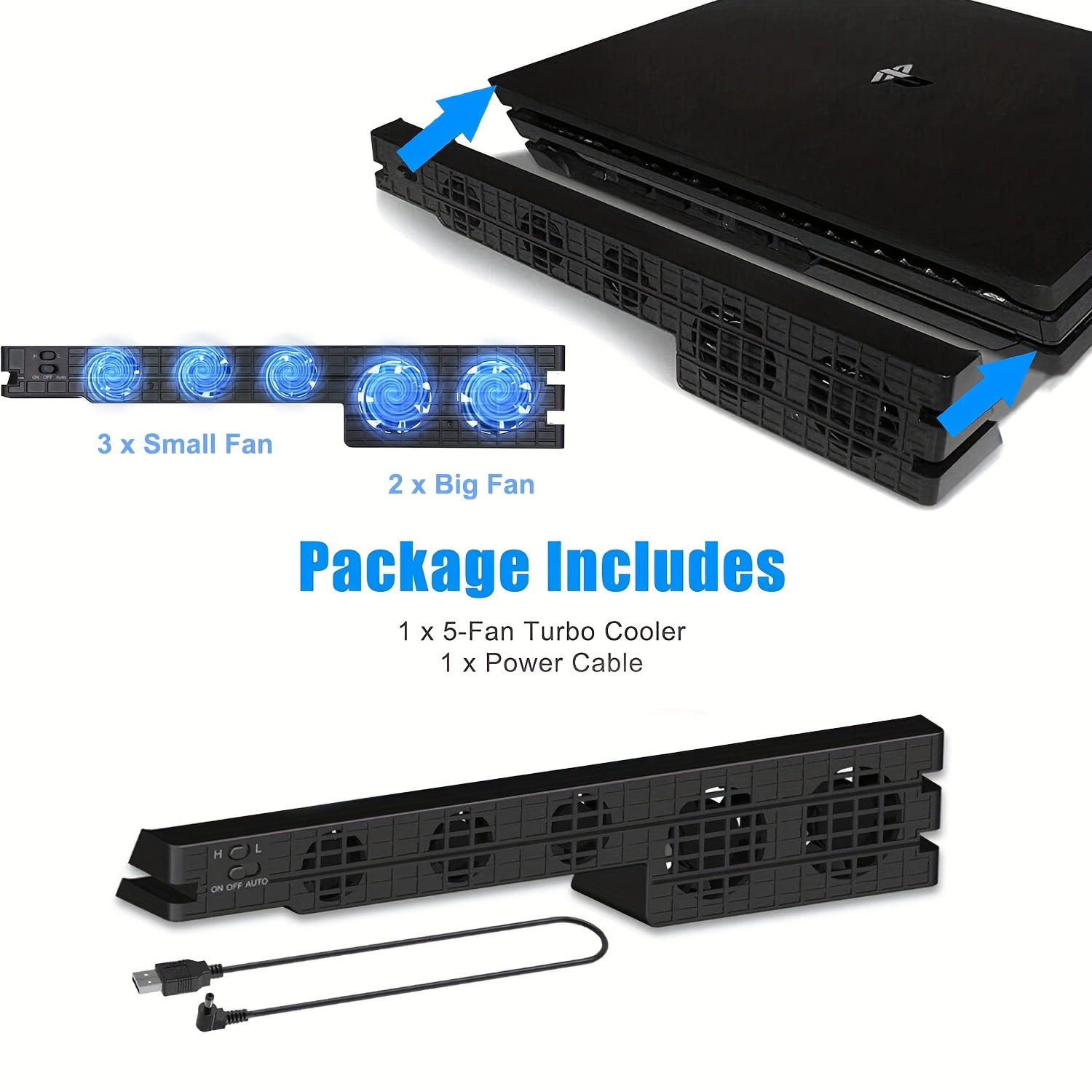 Cooling Fans Cooler USB External Cooler 5 Fan with Automatic ...