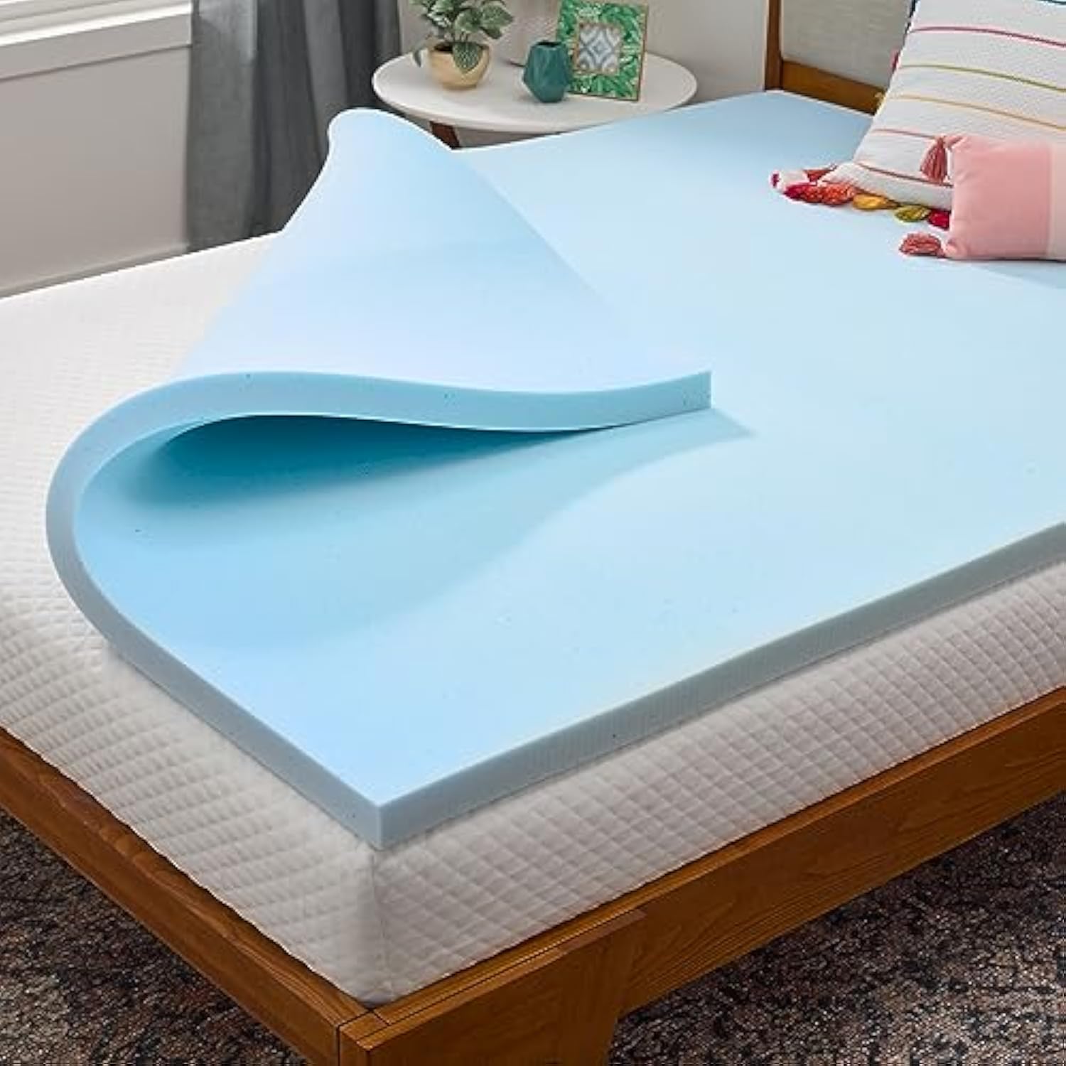 Cooling Gel Memory Foam Mattress Topper Queen Size - 2 Inch Thick ...