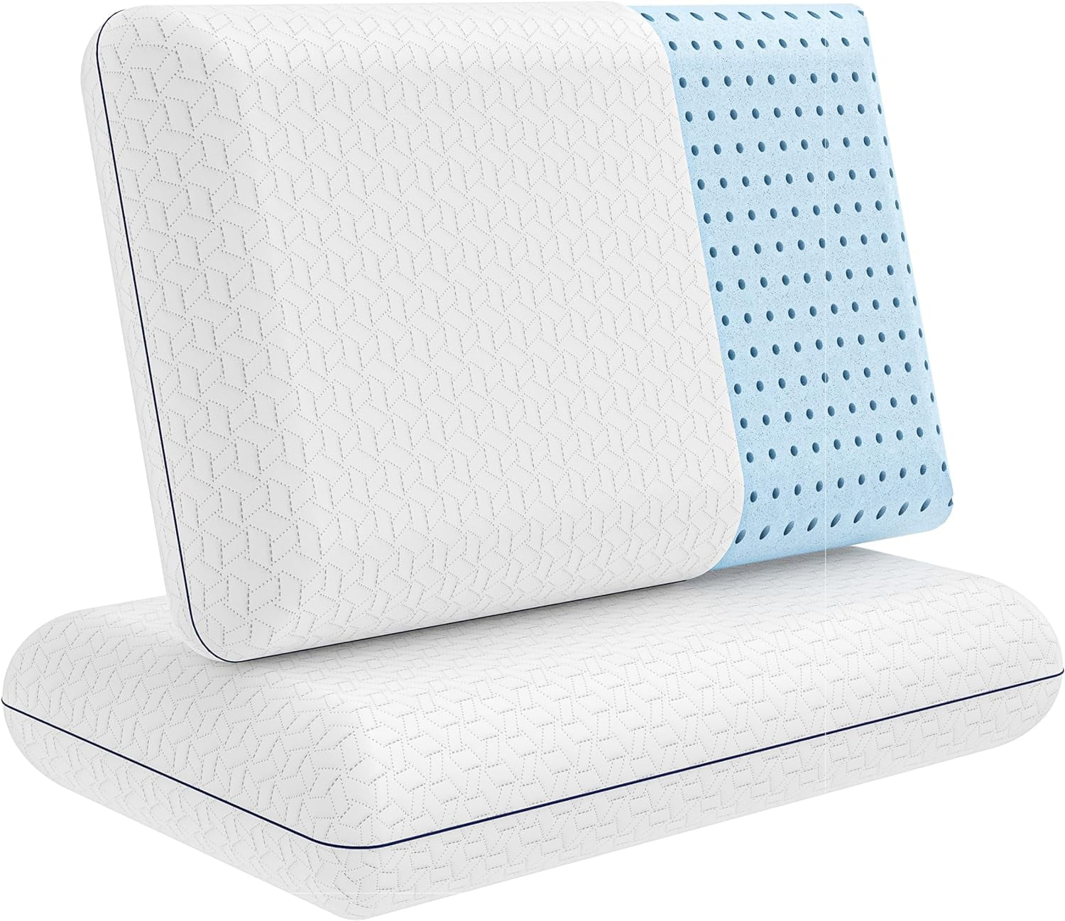Cooling Gel Memory Foam Pillow - 2-Pack - King Size Bed Pillows For ...