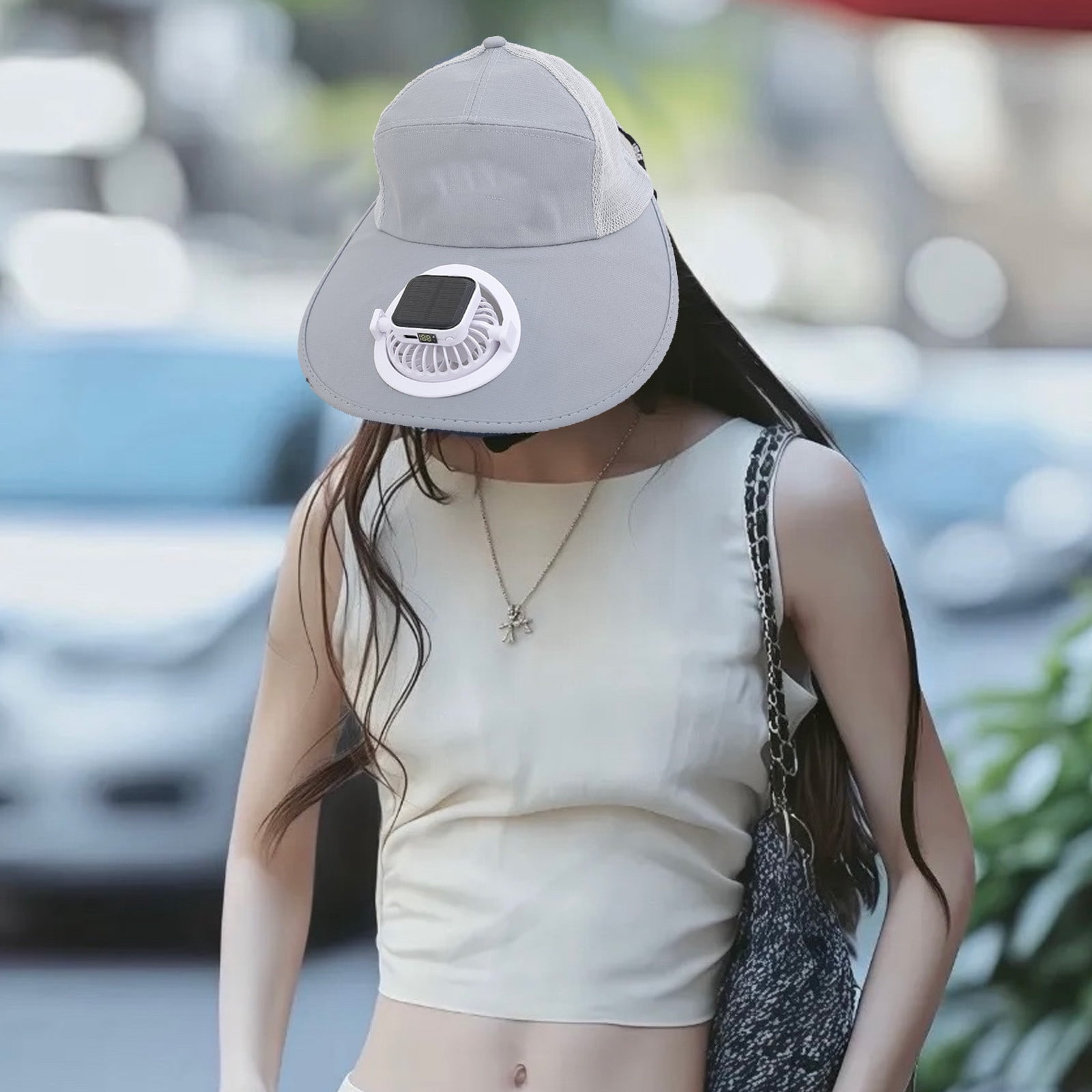 Cooling Hat: Solar Rechargeable Strong Wind Fan Hat - Lightweight Fast ...