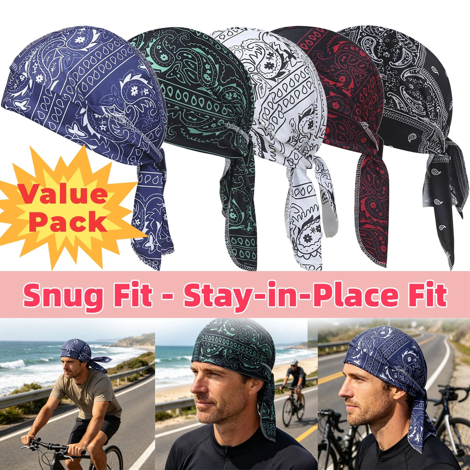 Cooling Head Scarf for Men, Elastic Cycling Sports Cap and Breathable ...