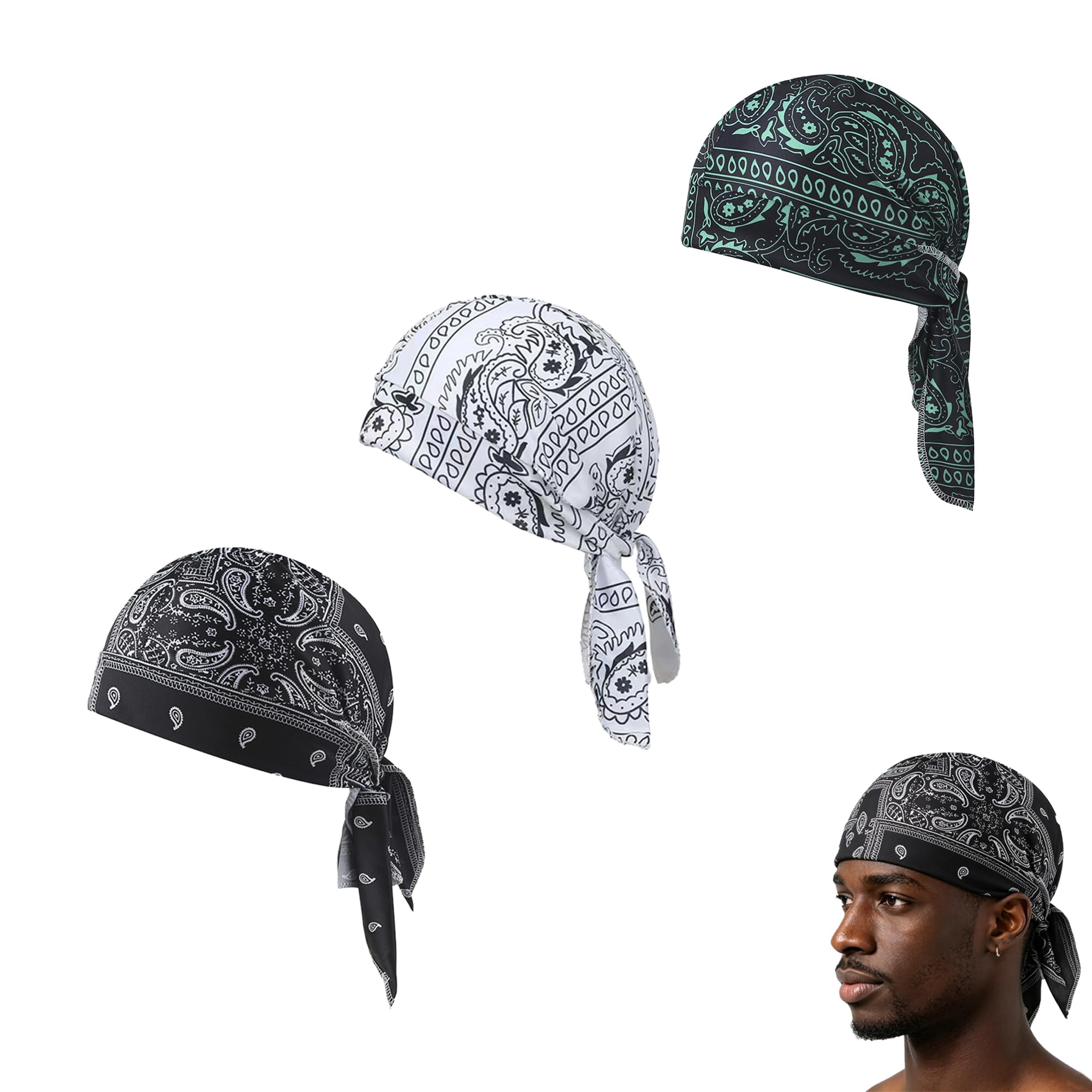 Cooling Headscarf Cap Set, Motorcycle Pirate Head Wrap Lining, Adaptive ...