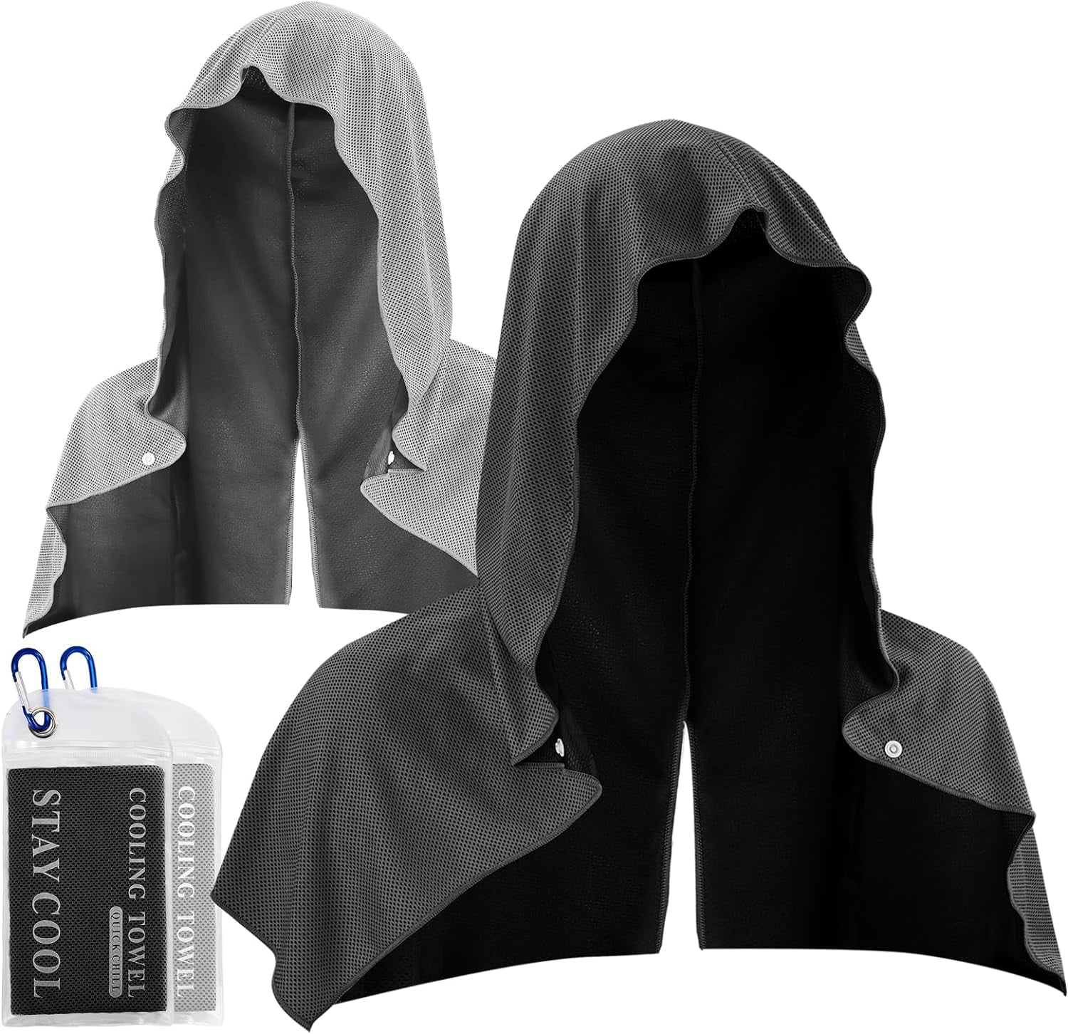 Cooling Hoodie Towels, Instant Cooling Towels for Neck and Face, UPF 50 ...