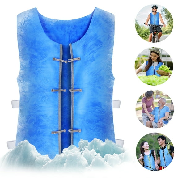 TELOLY Cooling Ice Vest for Men, Women, PVA Water Activated Evaporative ...