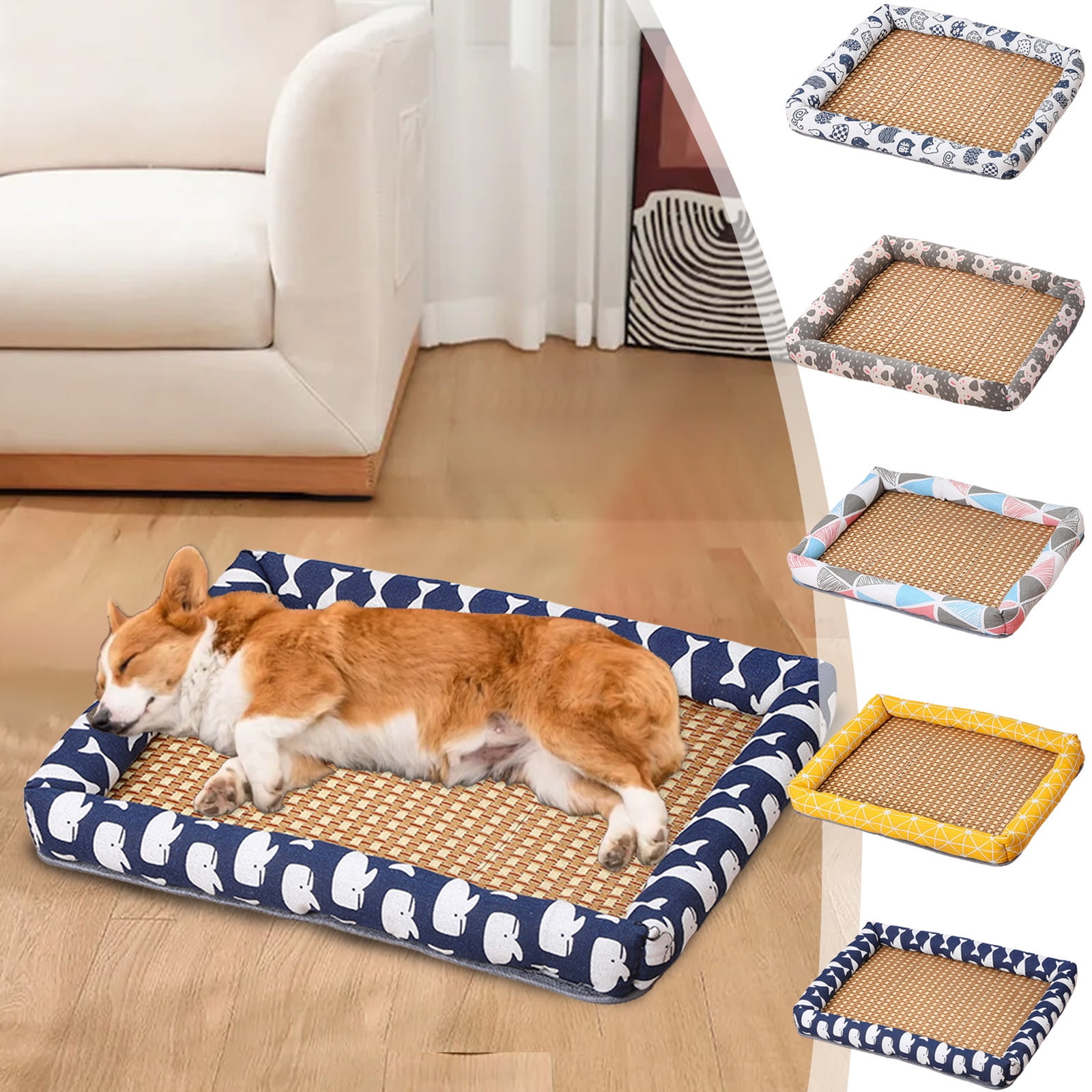 Cooling Mat for Dogs Rattan Mat Pet Cooling Mat For Dogs Cats Ice Silk ...