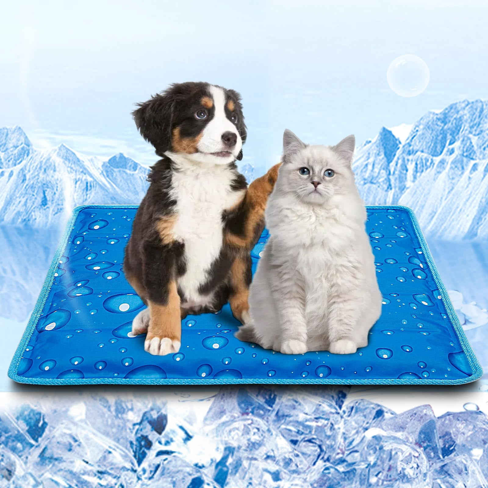 Cooling Mat for Dogs Cats Cool Blanket Water Injection Self Cooling ...