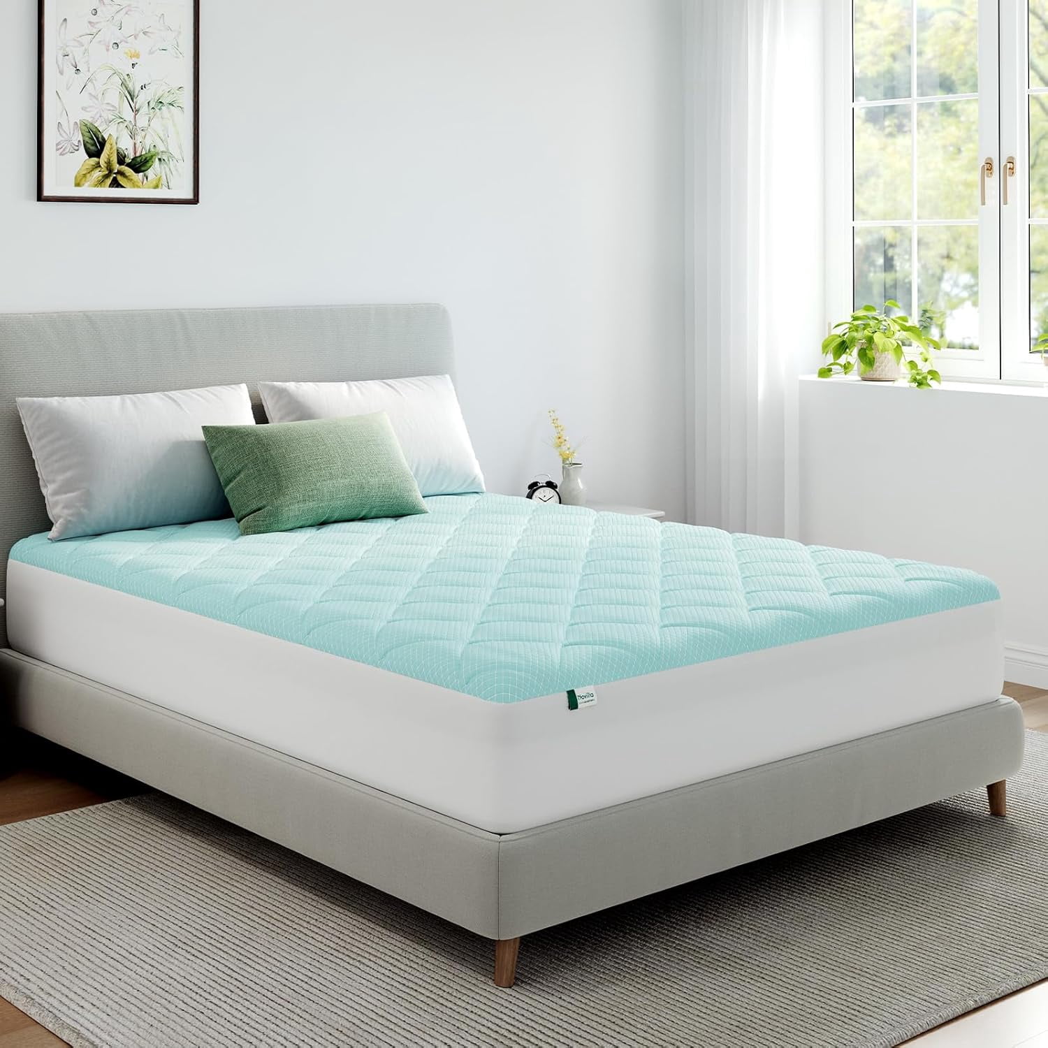 Cooling Mattress Topper Full Size,Mattress Pad with Deep Pocket for 8 ...