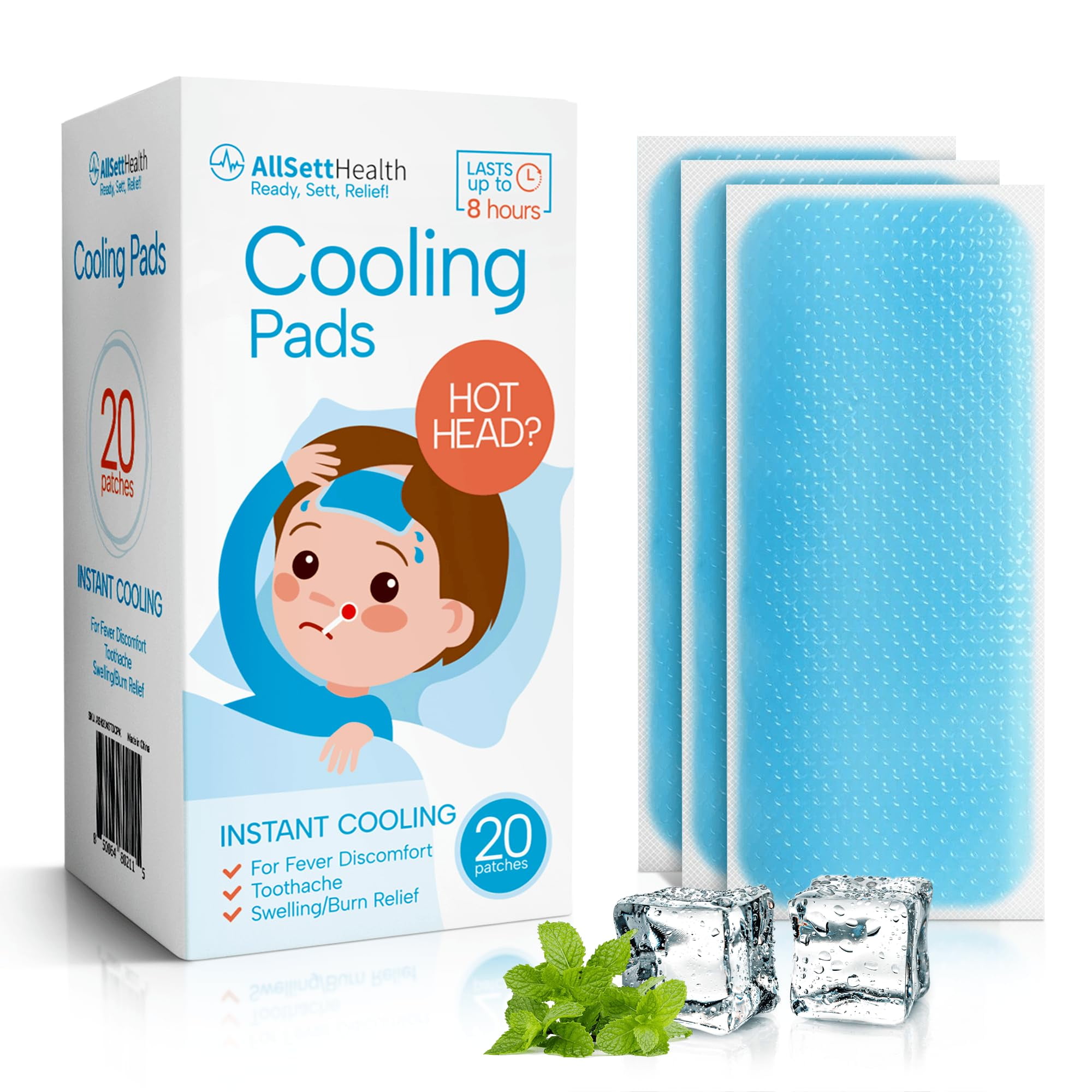 Cooling Patches for Kids - 20 Pack Fever Patch for Kids, Minty Cool ...