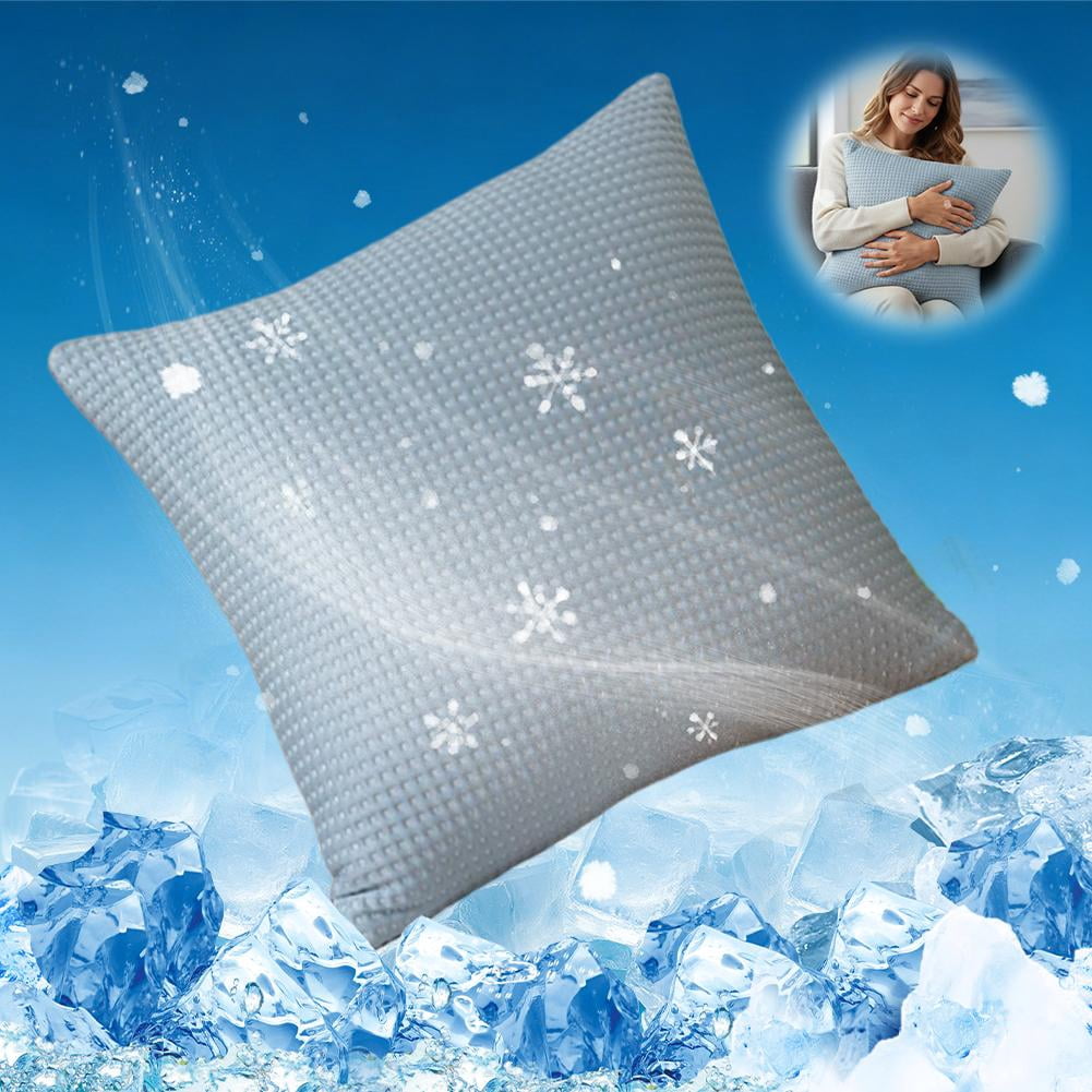 Cooling Pillow Covers , Waffle Weave Breathable Fabric Throw Pillow ...