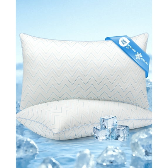 Cooling Pillows Queen Size Set of 2 - Bed Pillows for Sleeping ...