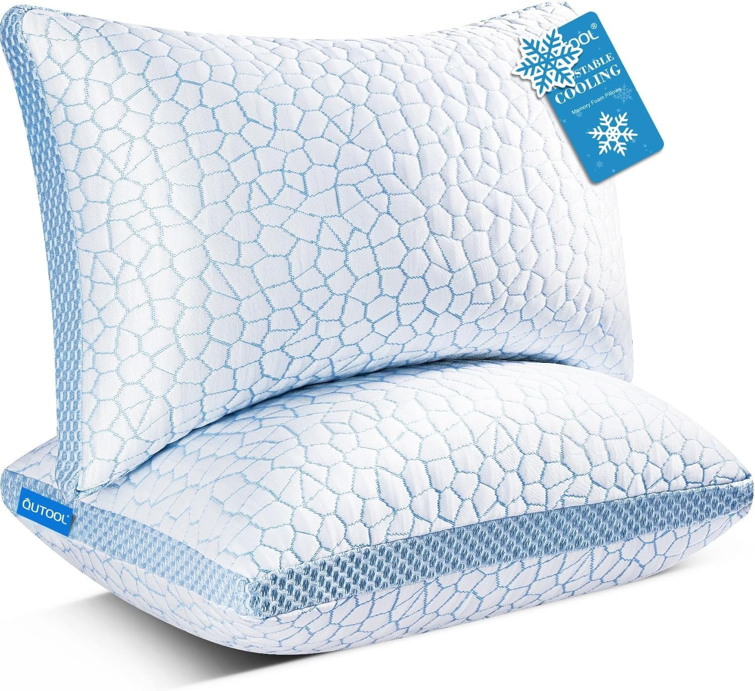 Cooling Pillows for Sleeping Shredded Memory Foam Bed Pillows Queen ...