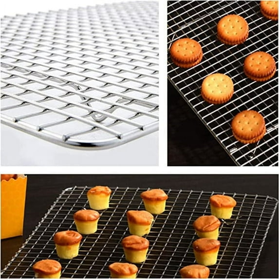 Oven Safe Stainless Steel Cooling Rack - 15.4" x 11.5" x 0.6" for ...