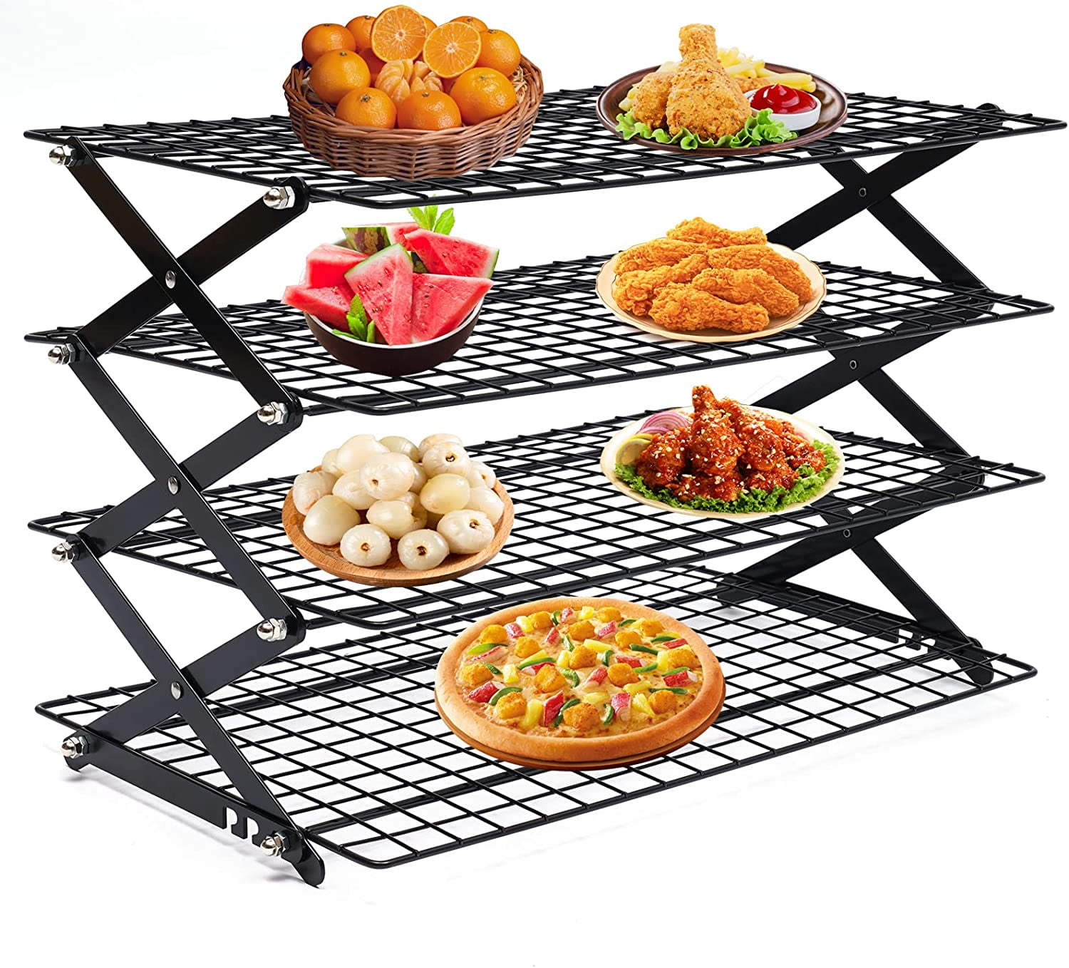 Cooling Rack, 4-Tier Upgraded Collapsible Cooling Rack Portable ...