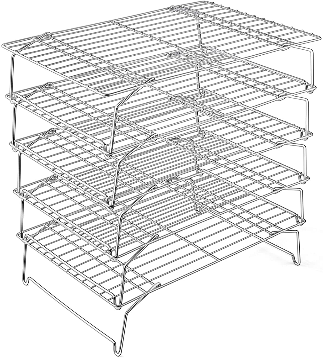 Cooling Rack, 5-Tier Stainless Steel Stackable Baking Cooking Racks for ...