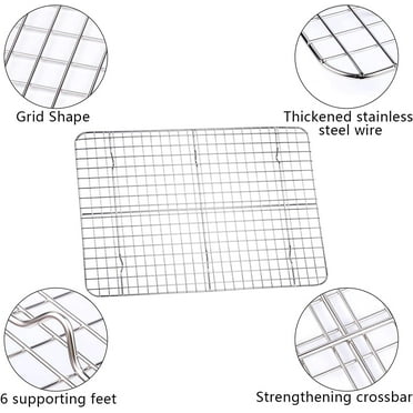Baking Cooling Rack Set of 2, Casewin Stainless Steel Toaster Oven Rack ...