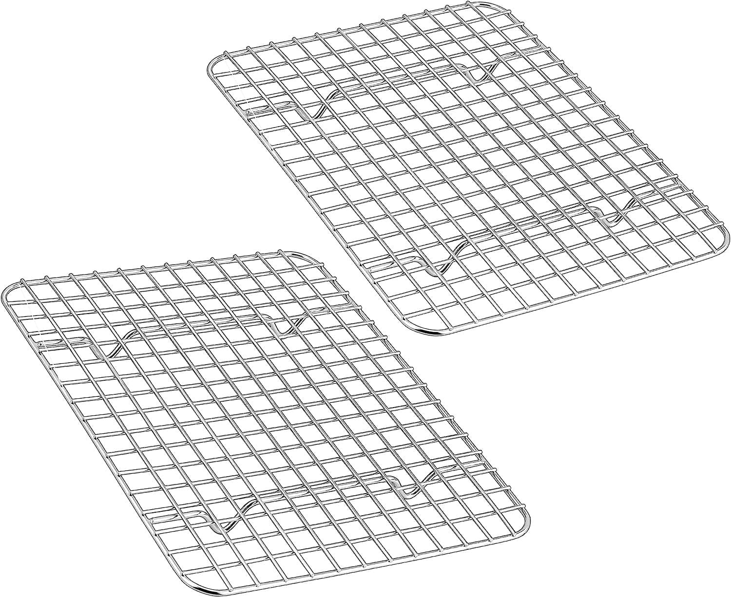 Cooling Rack - Set of 2 Stainless Steel BBQ Grill, Oven Safe Grid Wire ...