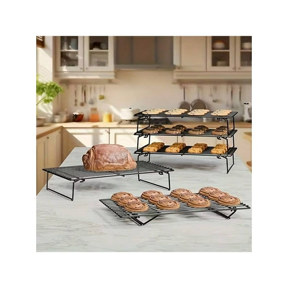 Cooling Racks for Baking, 4-Piece Stackable Foldable Bread Cooling Rack ...