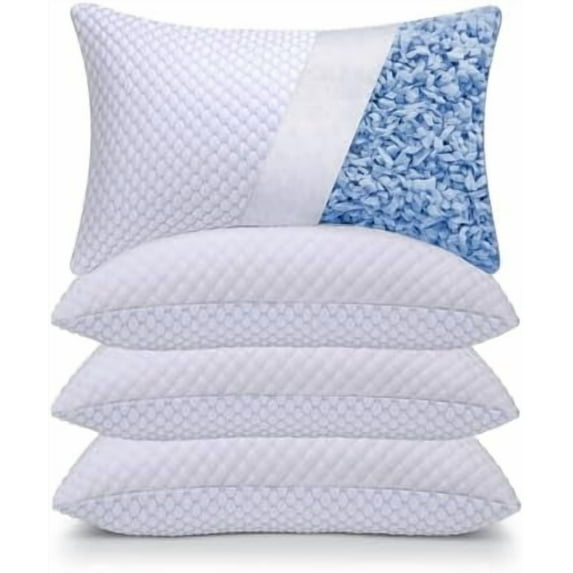 Cooling Shredded Memory Foam Pillow Standard Size - Adjustable Loft ...