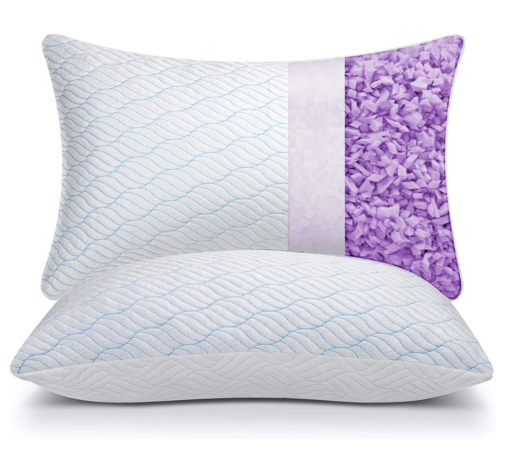 Cooling Shredded for Sleeping Cool Cold Pillow Standard Size Set of 2 ...