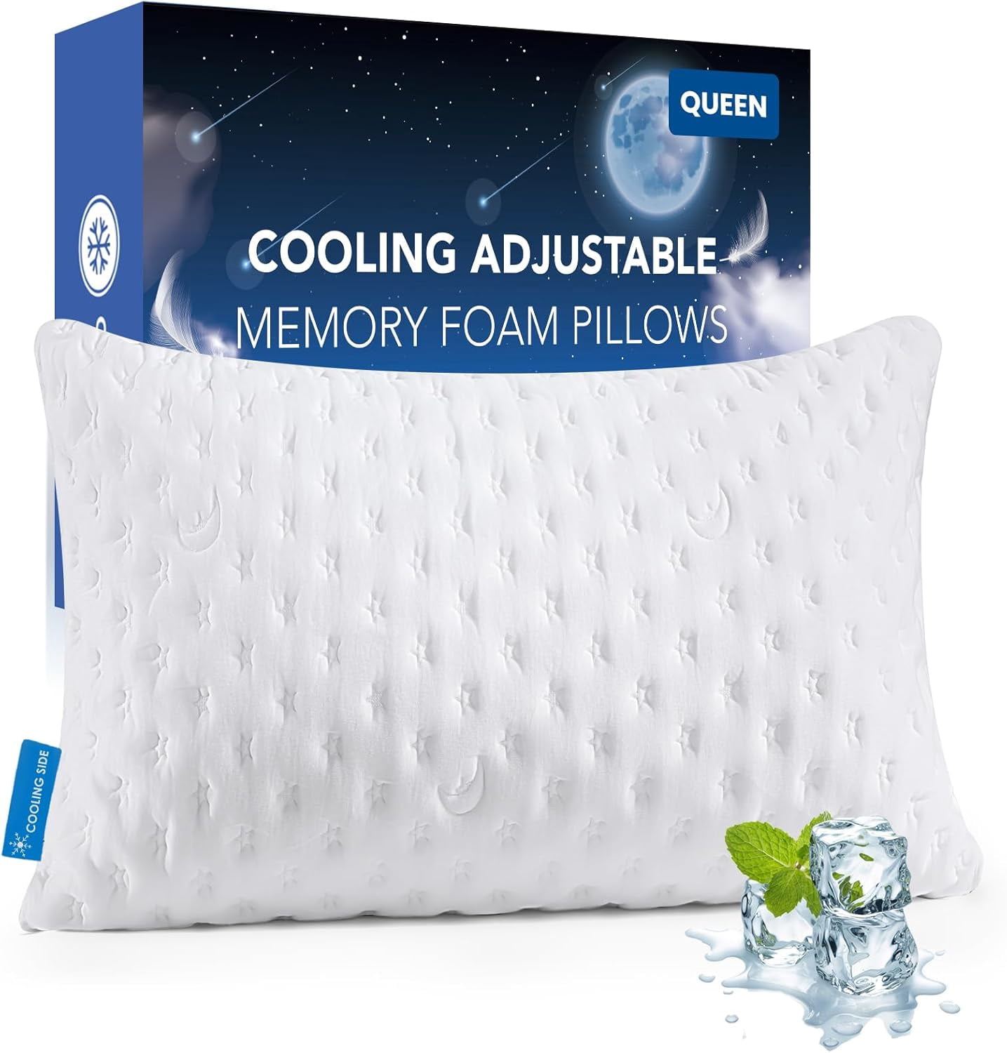 Cooling Side Sleeper Pillow for Neck and Shoulder Pain, Luxury Shredded ...