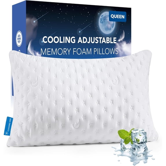 Cooling Side Sleeper Pillow for Neck and Shoulder Pain, Luxury Shredded ...