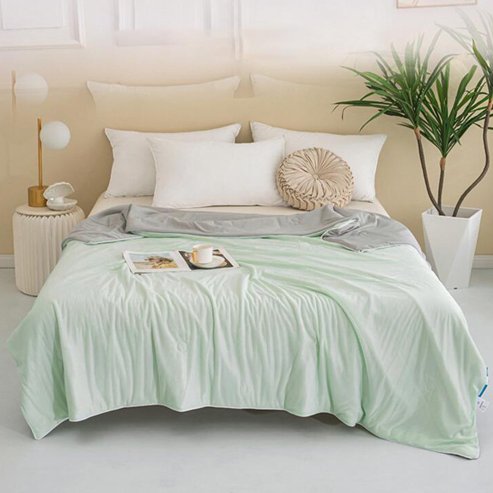 Cooling Silk Comforter Cool Feeling Ice Cream Summer Quilt Cozy Smooth Washed Air Conditioning ...