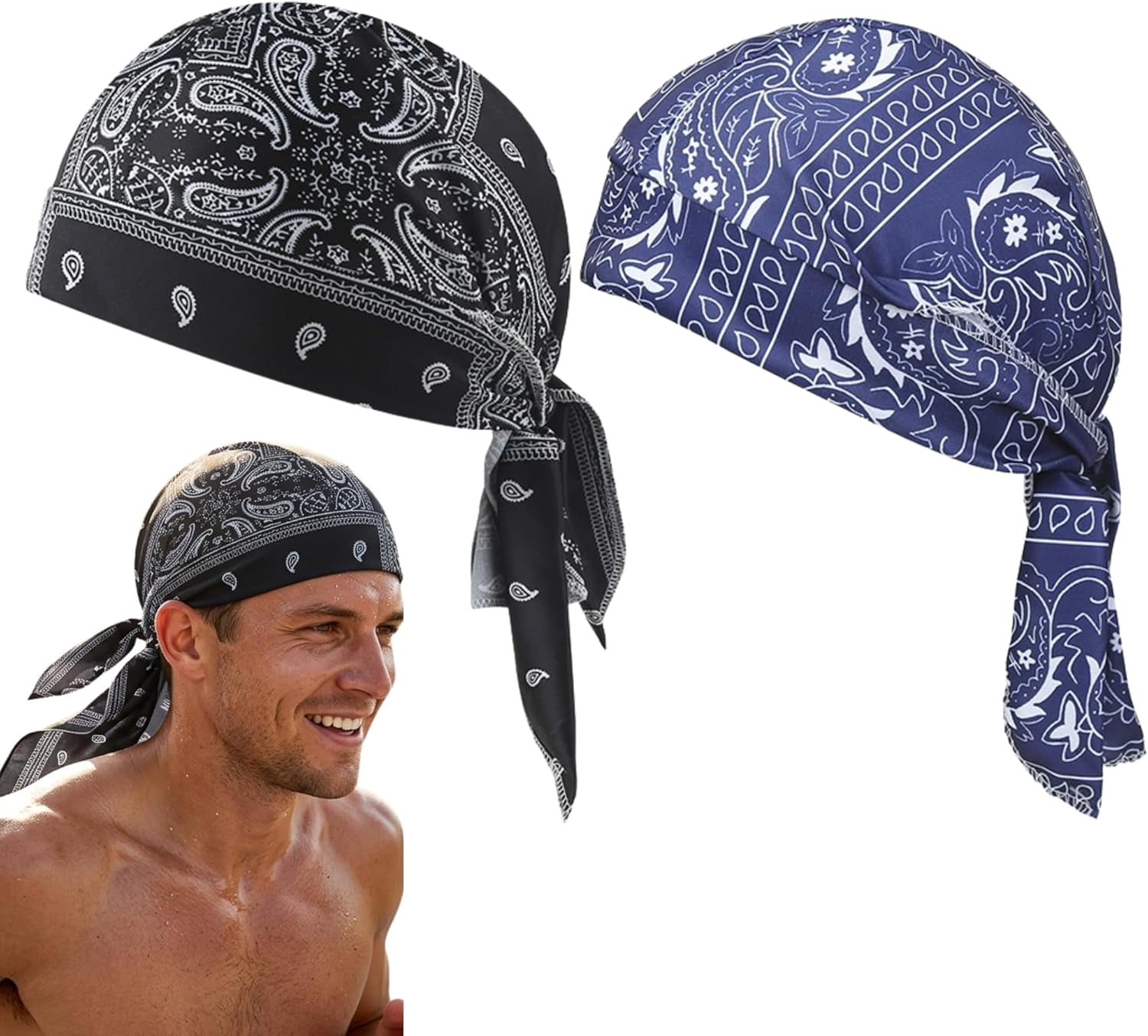 Cooling Skull Cap Helmet Liner, Breathable Sweat Wicking Head Wrap ...