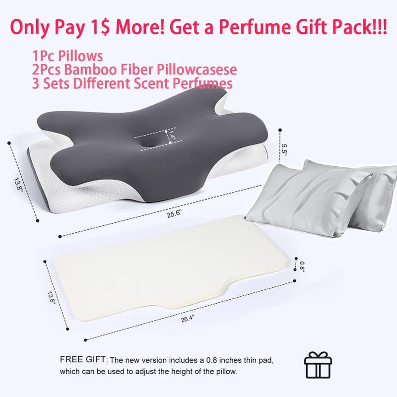 Cooling Soft Neck Pillows, Ergonomic Memory Foam Cervical Pillows ...