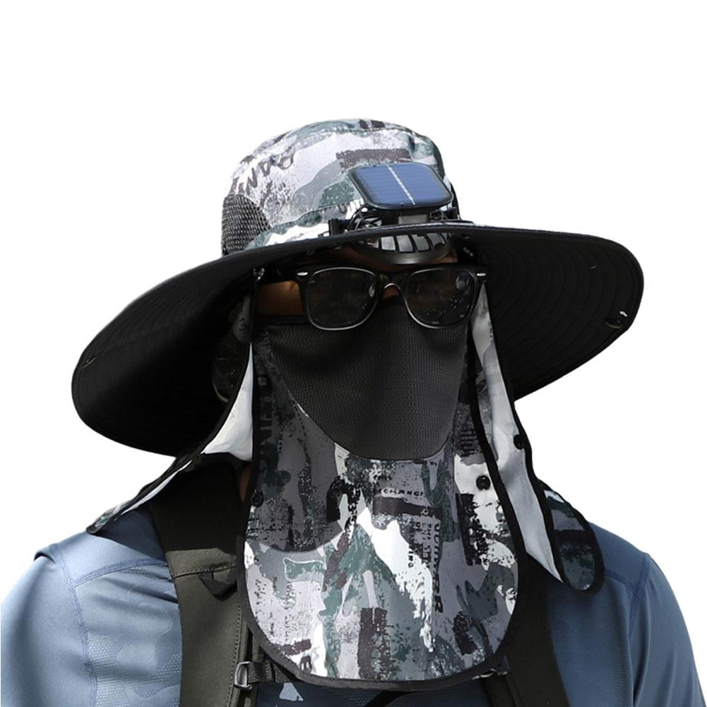 Cooling Solar Fan Fishing Hat - UV Blocking, Quick-Dry, Wide Brim ...