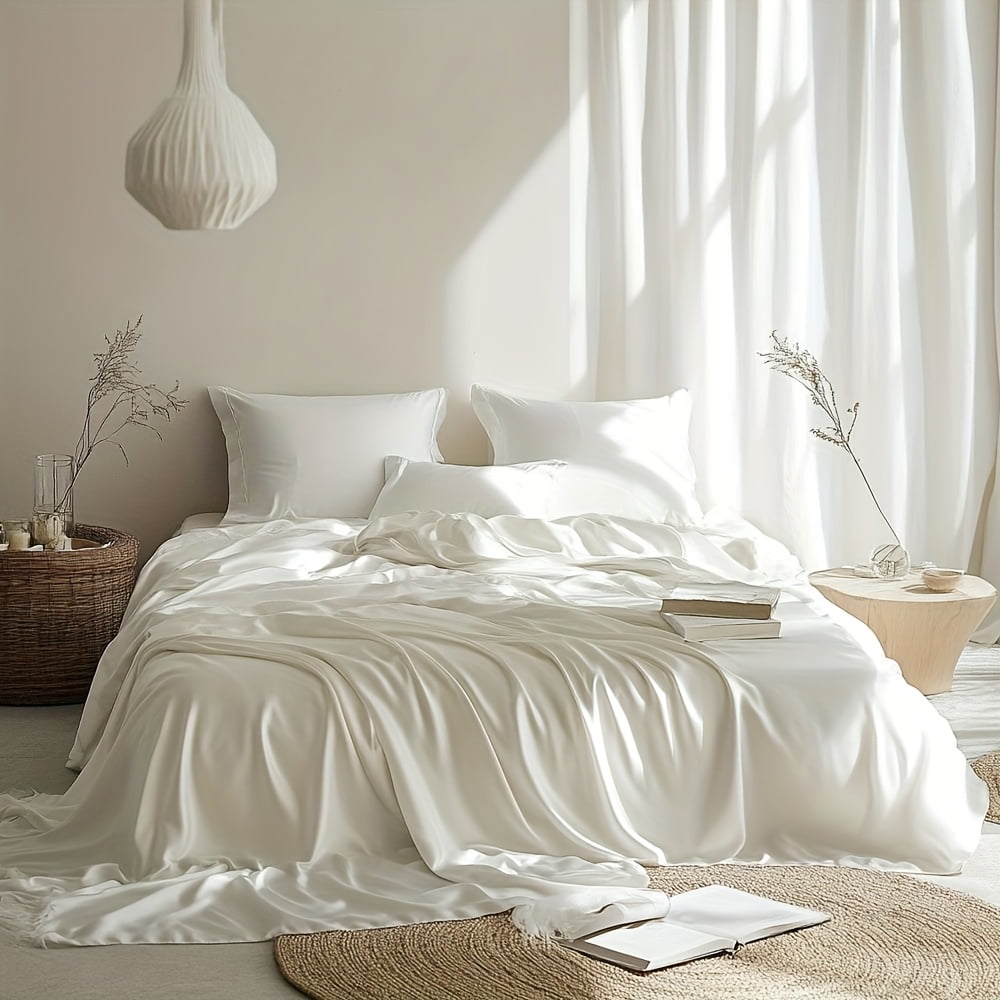 Cooling Stain Sheets 4pcs, Luxury Upgrade High-Density Bedding Set ...