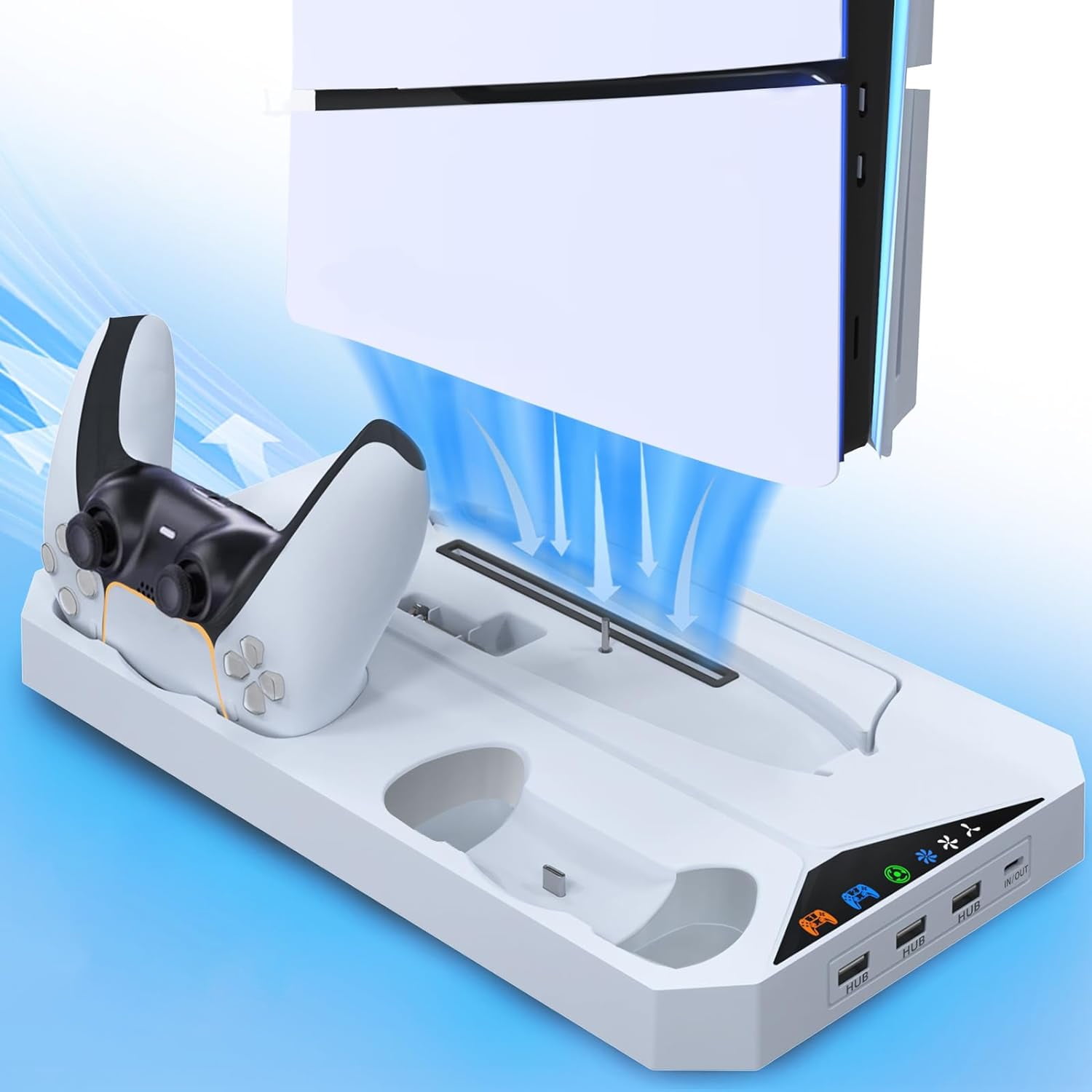 Cooling Station for PS5 Slim with Dual Controller Fast Charging Stand ...