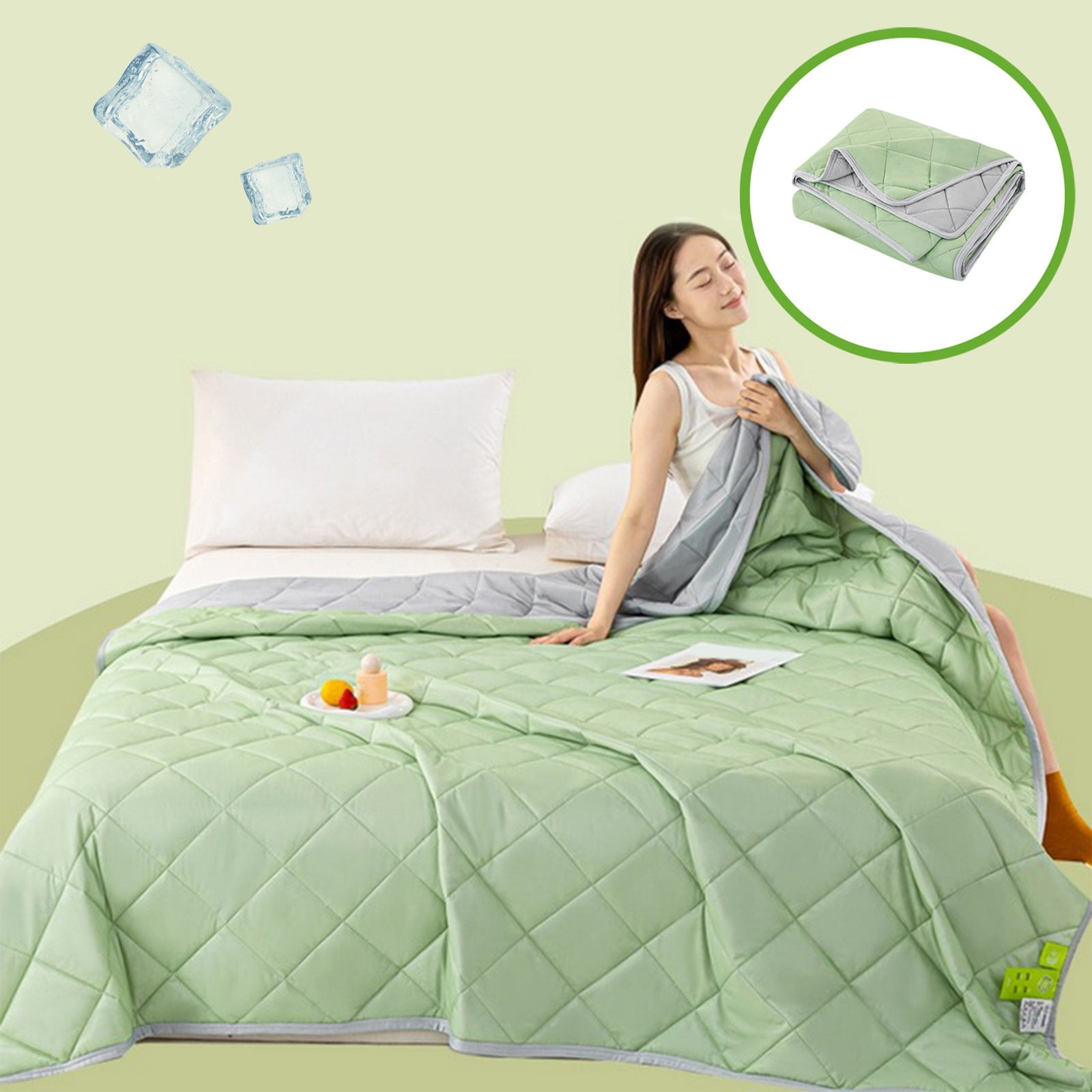Cooling Summer Quilt | Ice Silk Thin Air Conditioning Blanket for Hot Sleepers | Breathable ...