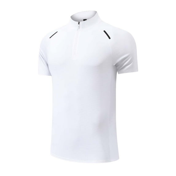 Cooling T Shirts for Men with Zipper Mock Neck Short Sleeve Tees Tops ...
