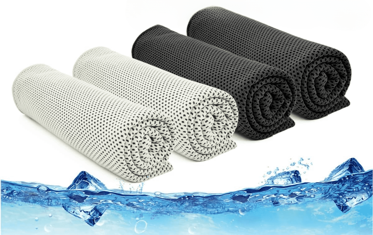 Cooling Towel, 4 Pack Cool Towels Microfiber Chilly Ice Cold Head Band ...