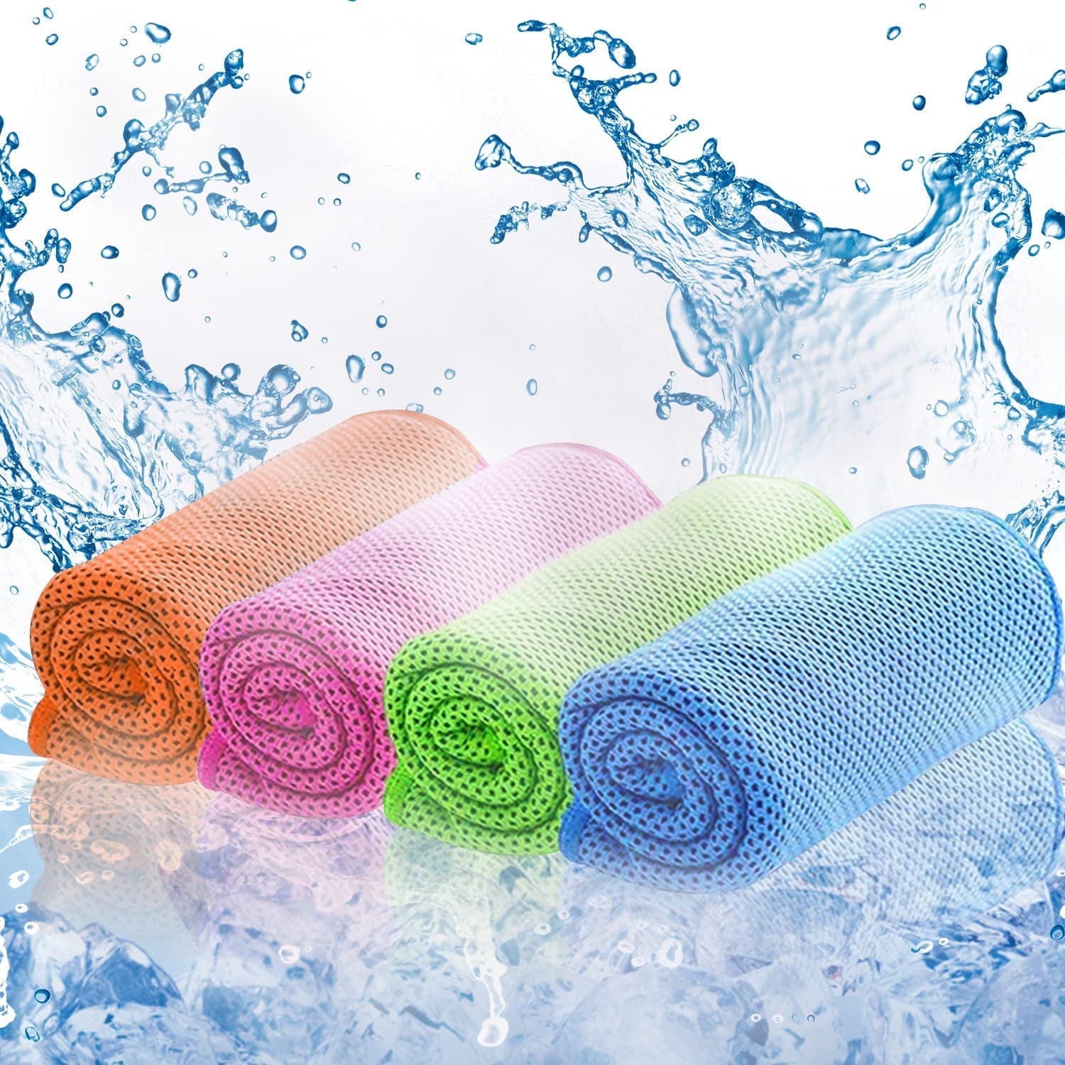 Cooling Towels 4 Pack, 40"x12" Ice Towel, Microfiber Towel for Yoga ...