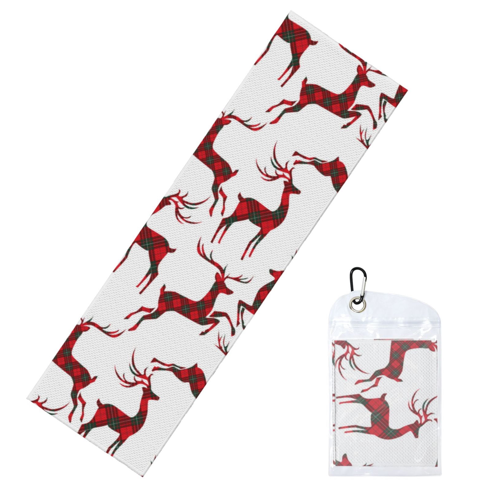 Cooling Towels (40"X12"), Plaid Pattern Deer Red Soft Ice Towel ...