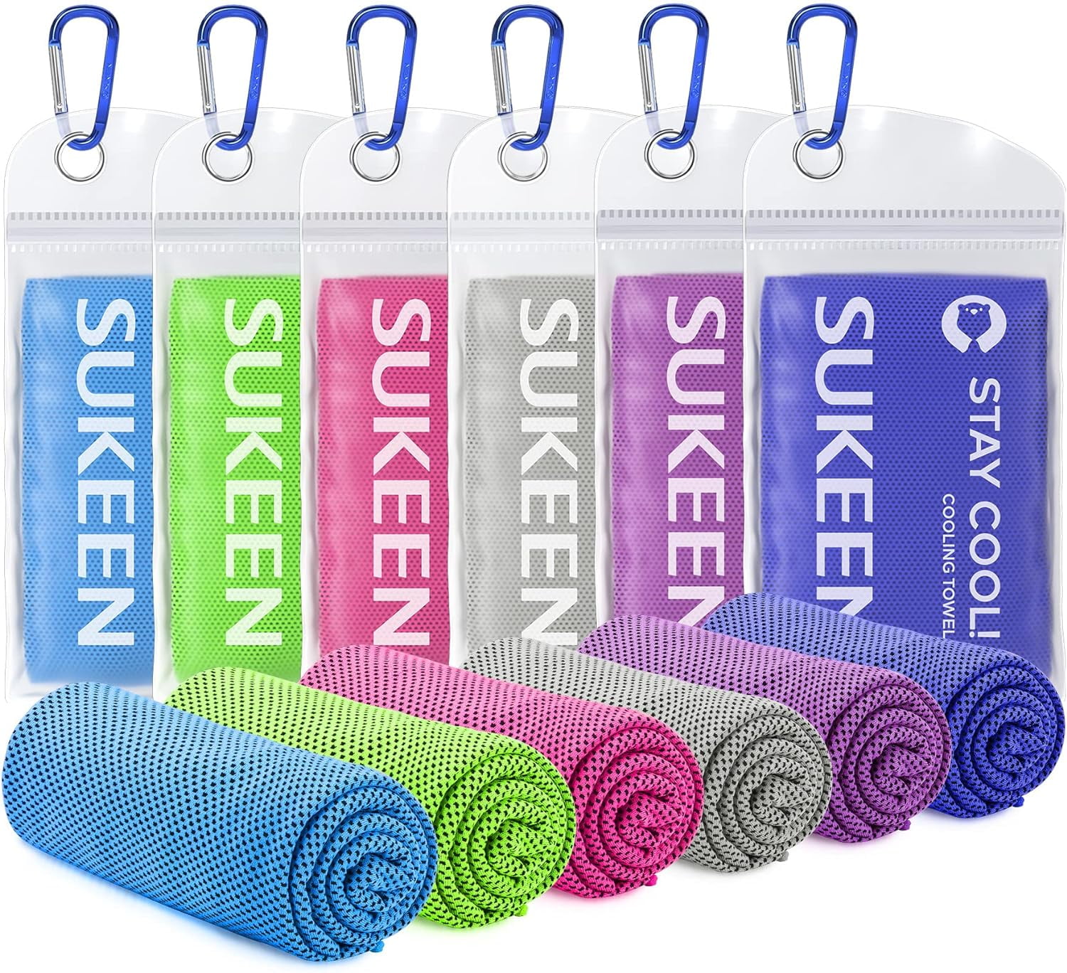 Cooling Towels 6 Pack (40"x12") for Neck and Face, Quick Dry Sport ...