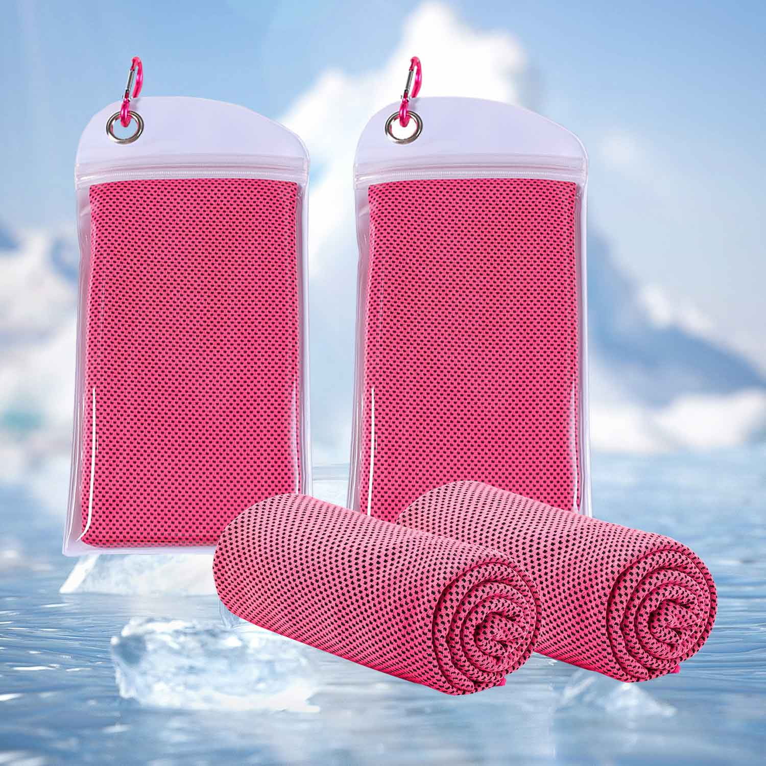 Cooling Towels for Neck and Face, 2 Pack 35"x12" Soft Breathable Yoga ...