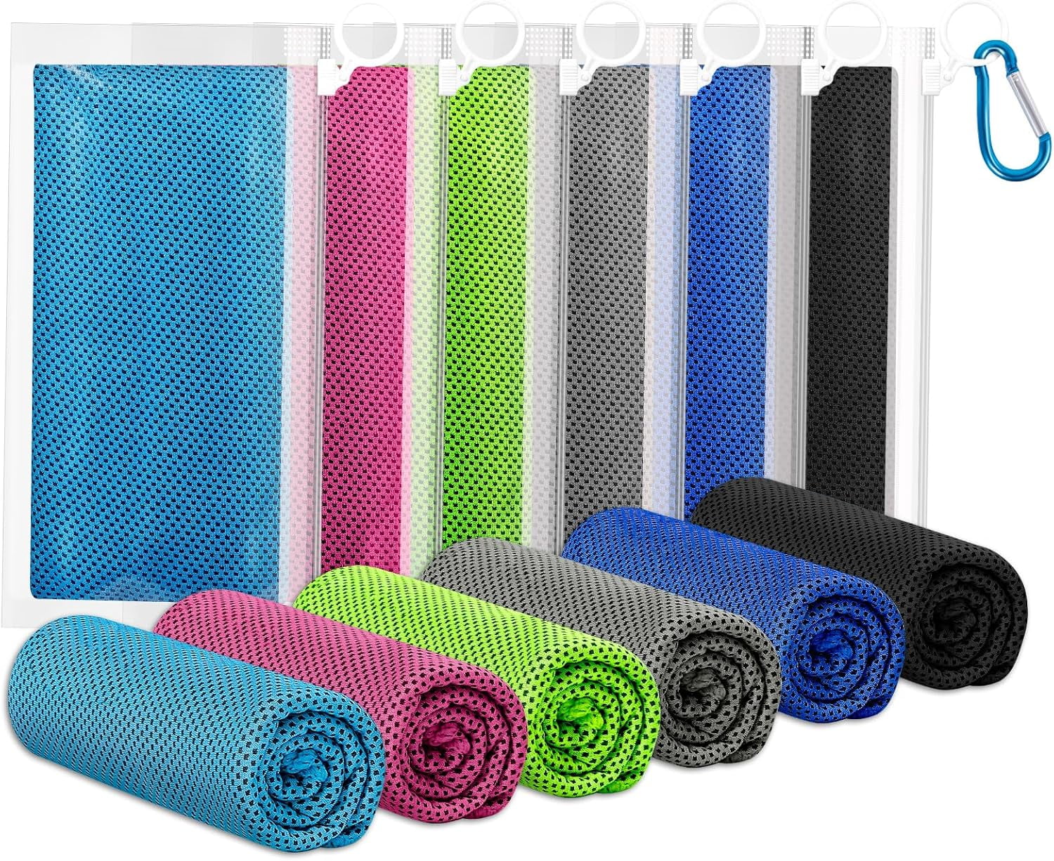 Cooling Towels for Neck and Face: 6 Pack Cooling Neck Wraps Chilly ...