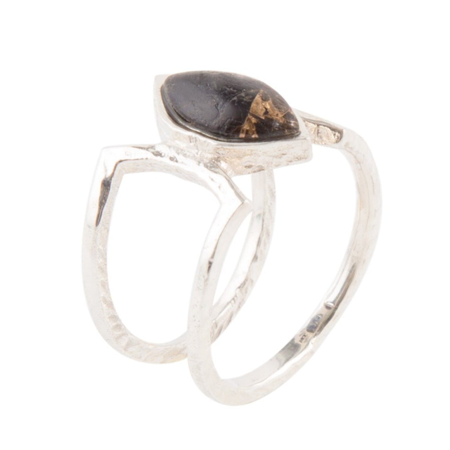 Cooling Trend Black Shungite Matrix and Sterling Silver Ring - Walmart.com