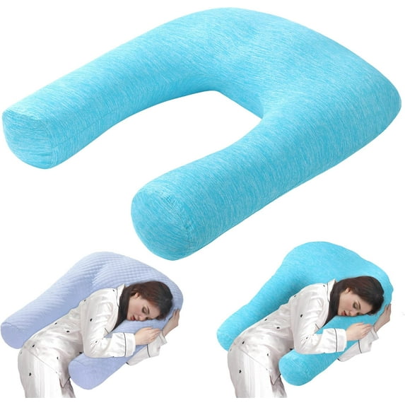 Cooling U Shaped Pillow for Neck, Shoulder Pillow for Side Sleepers, Ergonomic Body Pillows for ...