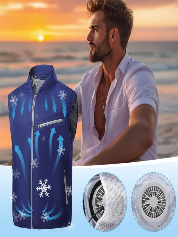 Cooling Vest with Fans,Men Summer Outdoor Cooling Air-Conditioned Vest ...