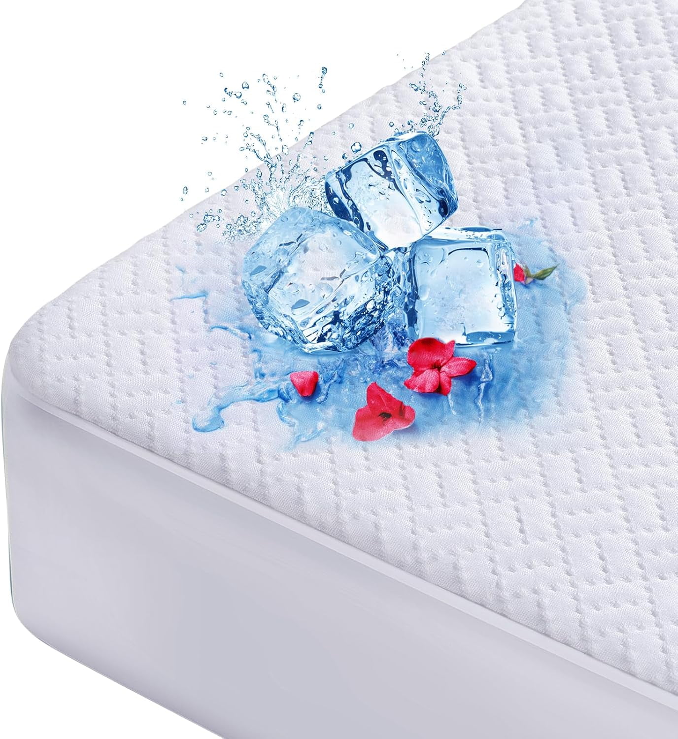 Cooling Waterproof Mattress Protector King Size, Mattress Cover 3D Air ...