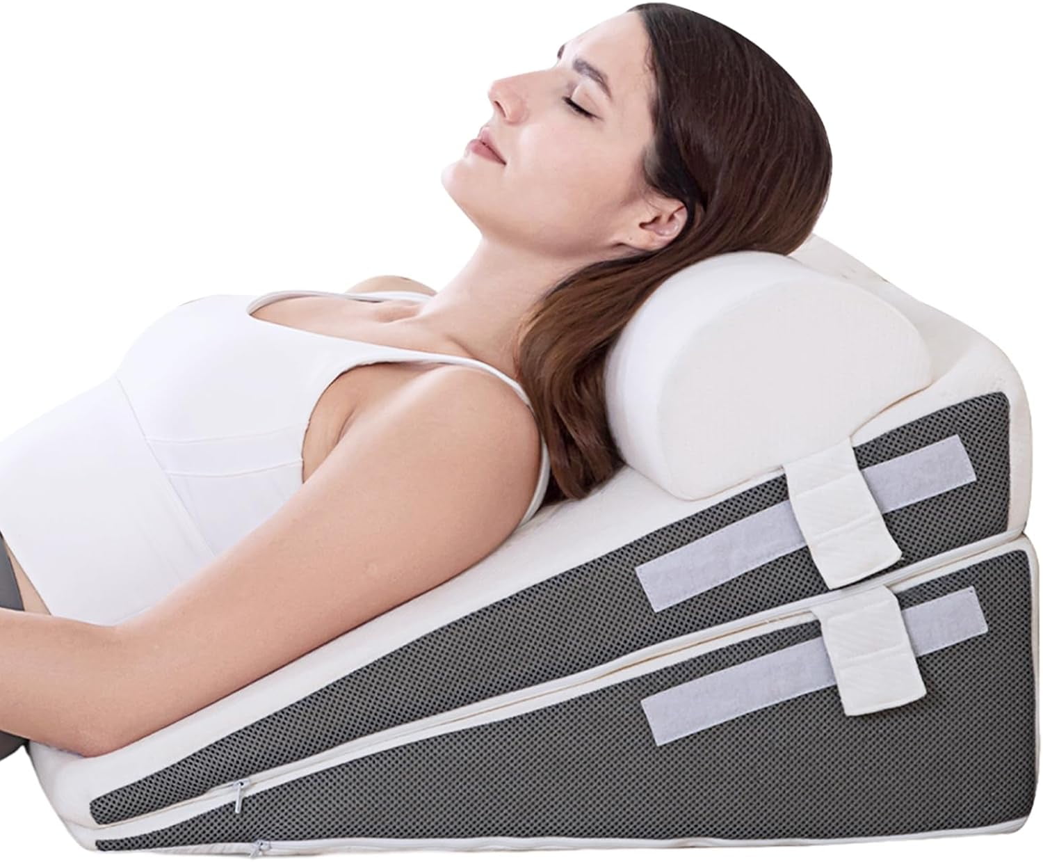 Cooling Wedge Pillow Set for After Surgery, 3-Piece Adjustable Memory ...