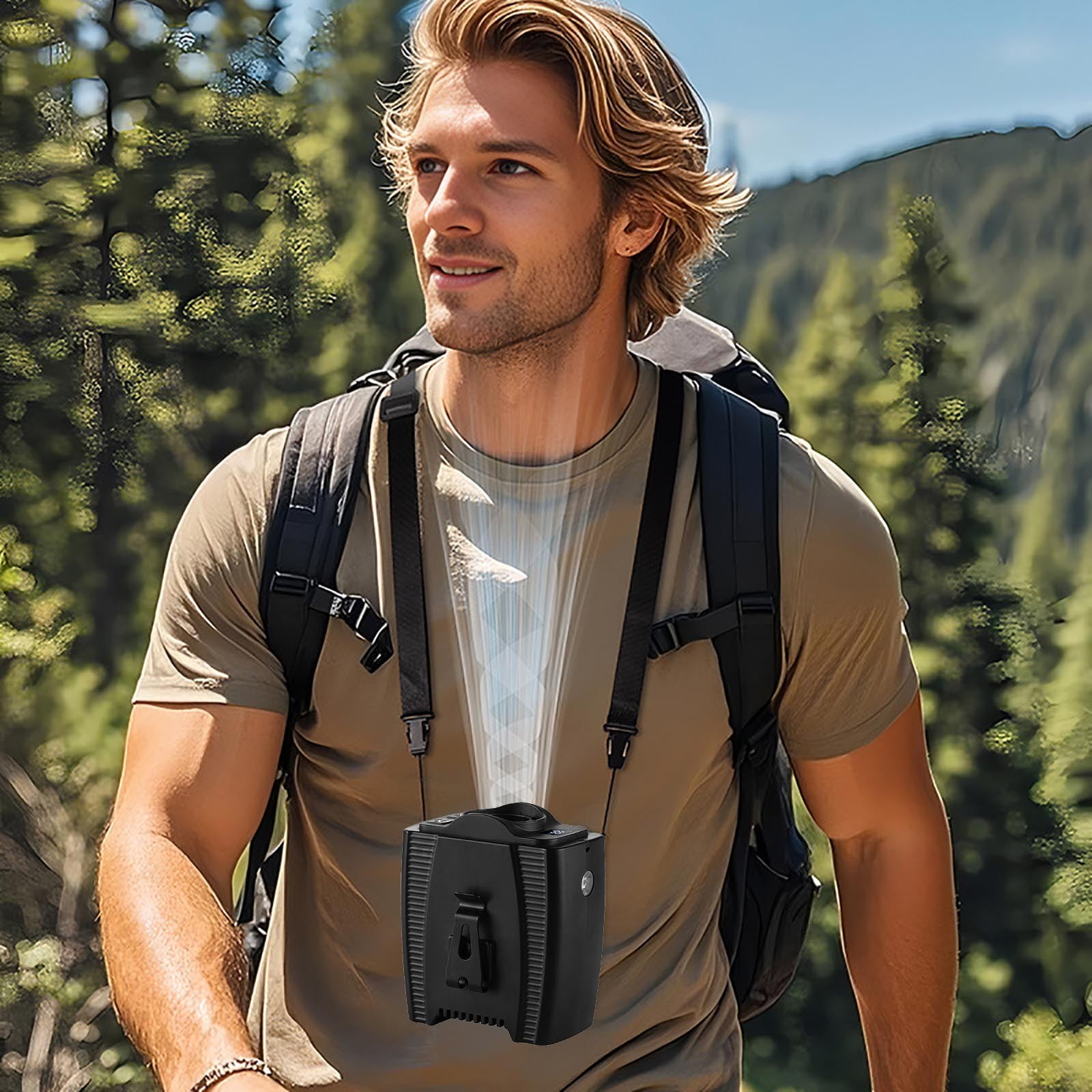 Waist Hanging Fan Outdoor Portable Waist Device USB Charging Fan with ...