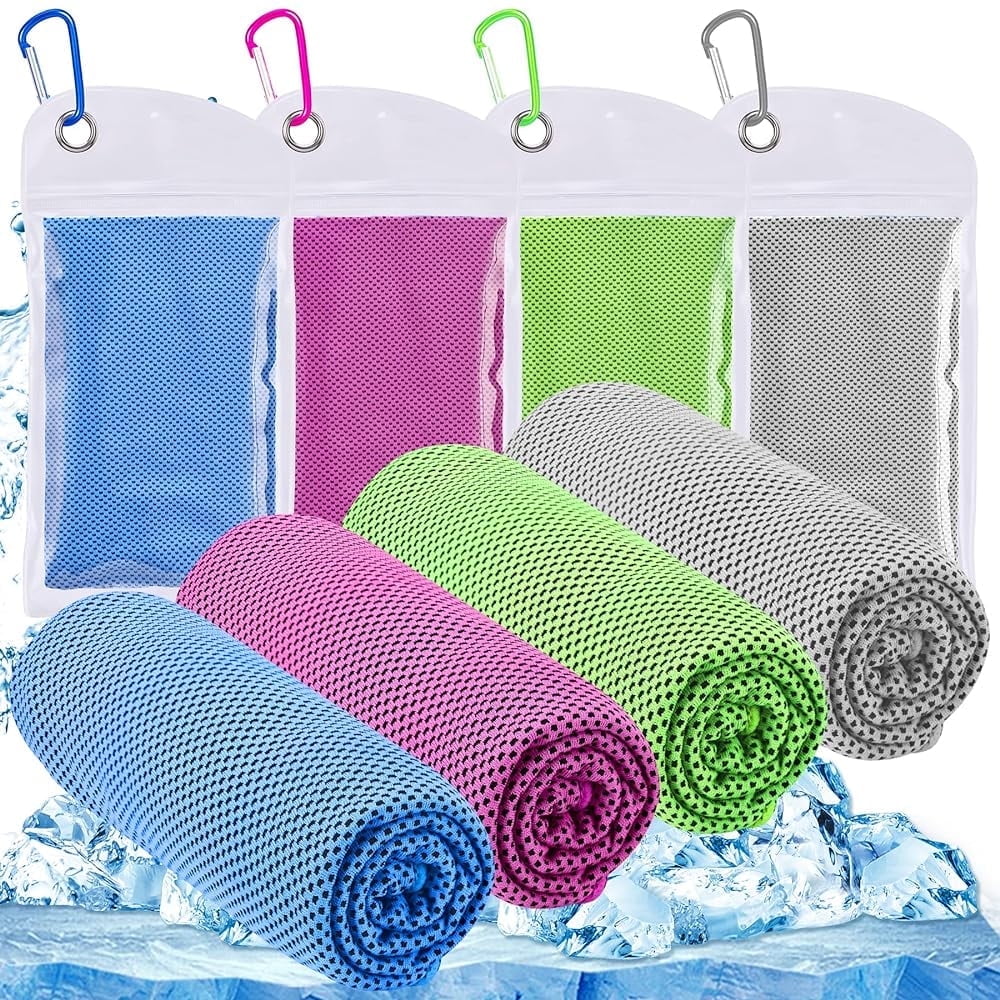 4 Pack Cooling Towels Hot Weather Cooling Neck Towel Breathable Ice ...