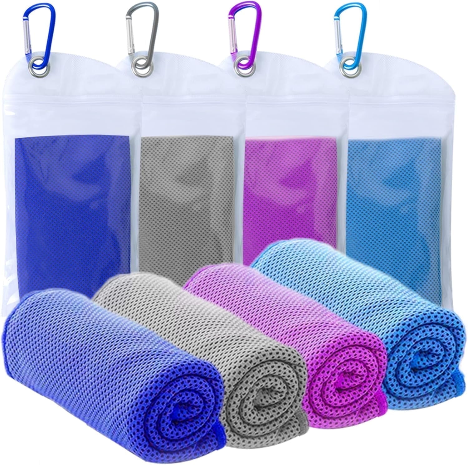 4 Pack Cooling Towels Hot Weather Cooling Neck Towel Breathable Ice ...
