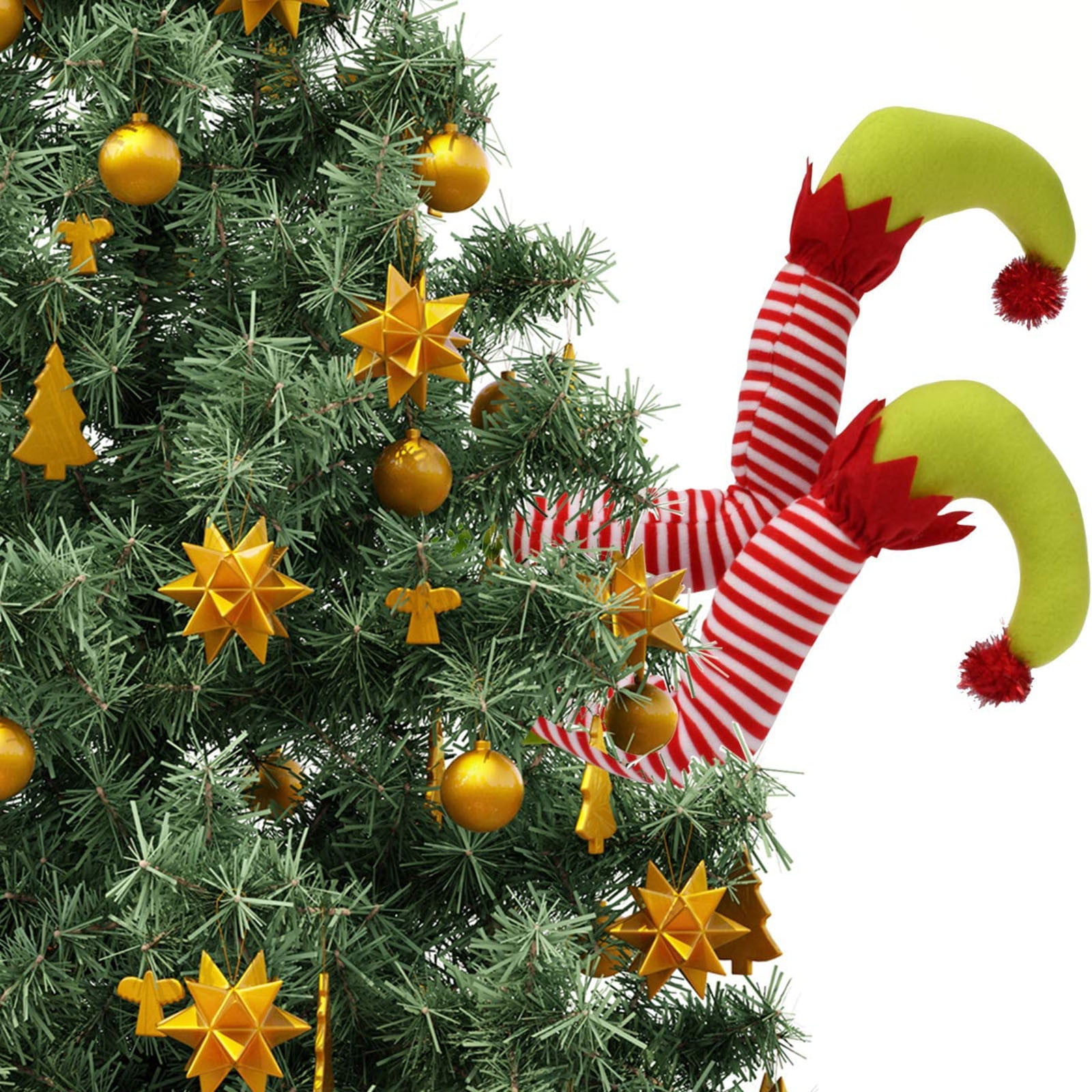 Coollooc 14'' Elf Legs for Christmas Tree Christmas Elf Stuffed Legs ...